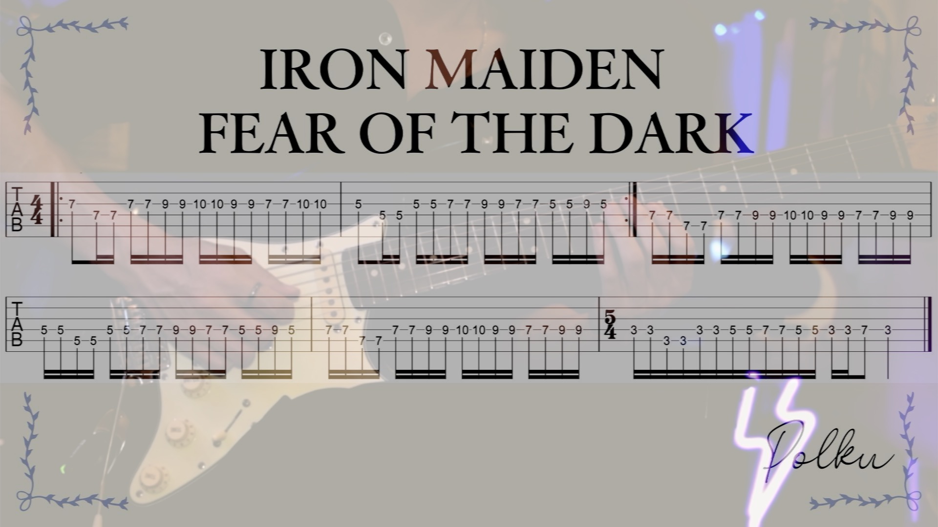 「Iron Maiden / Fear of the Dark」のヘヴィーメタルなギターリフを弾いてみよう![TAB譜、動画あり] | 八王子ギター教室｜本格録音スタジオで学ぶ 豊かな空間の ...